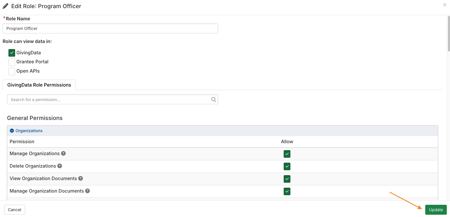 Manage Users, Roles, and Permissions – GivingData
